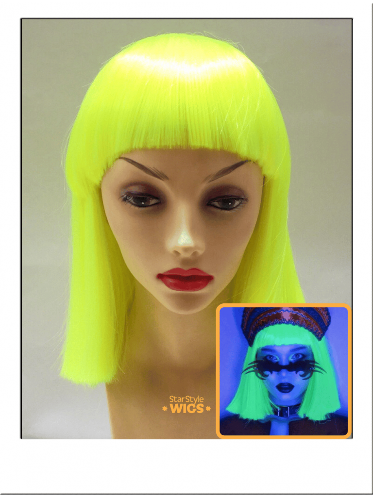 Neon Yellow Wig Short With Bangs | Star Style Wigs UK